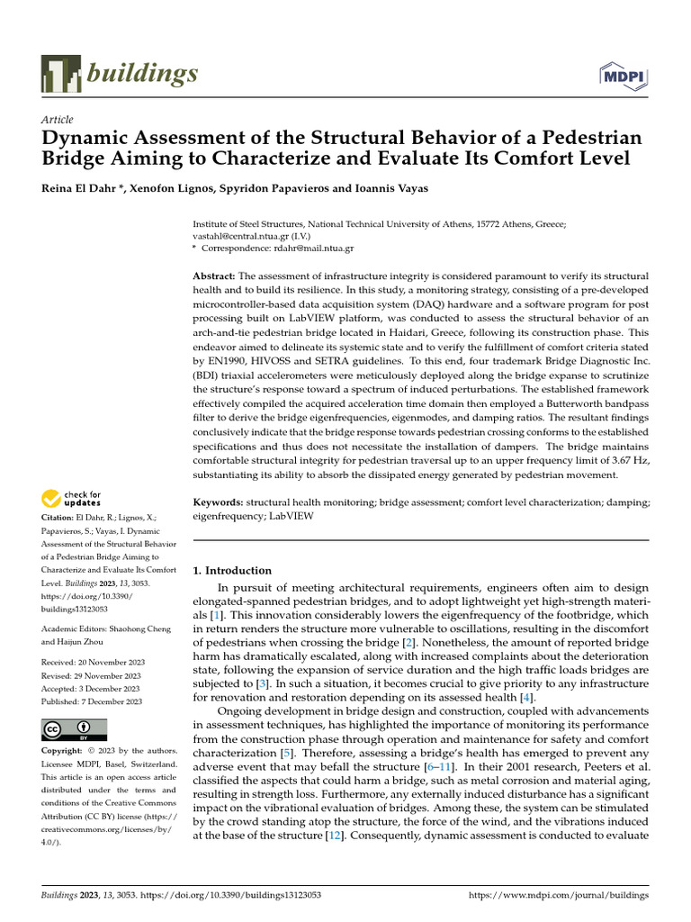 El Dahr 2023 Dynamic Assessment of The Structura | PDF | Bridge