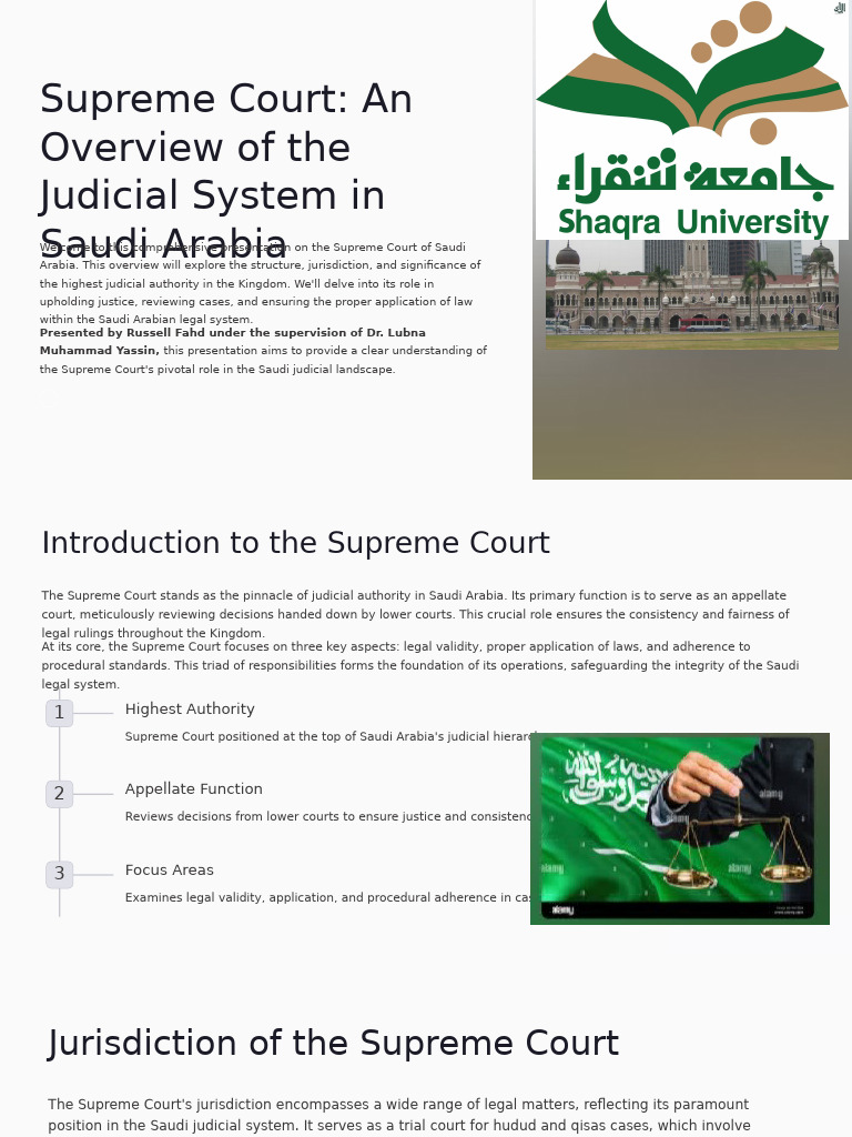 Overview of Saudi Supreme Court | PDF | Judiciaries | Supreme Court Of ...