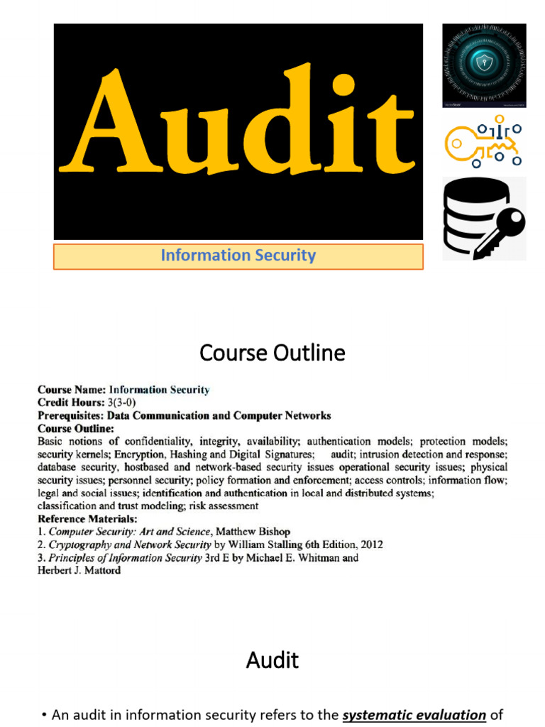 Information Security 07 Audit Pdf Information Security Computer