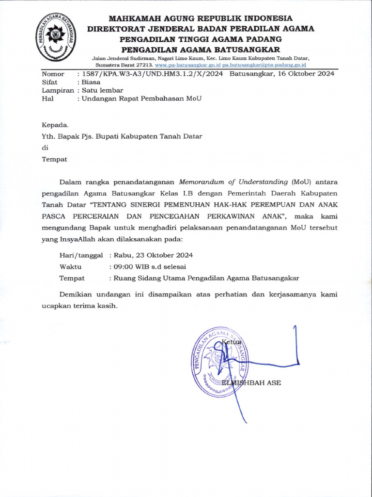 Undangan Penandatanganan Mou | PDF