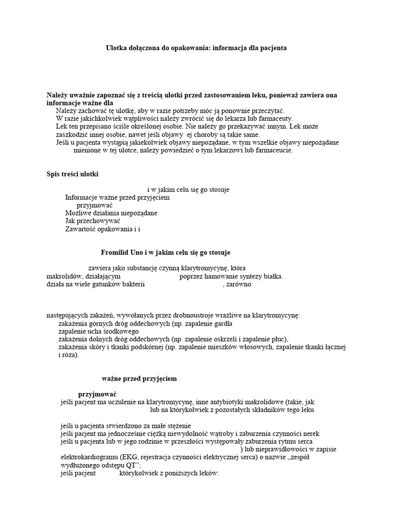 Fromilid UNO ULOTKA | PDF