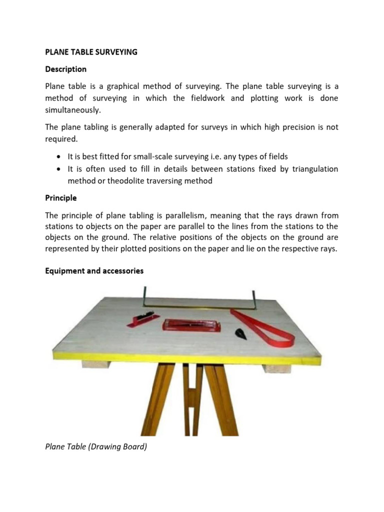 Land Surveying - Plane Table Surveying | PDF | Surveying | Tools