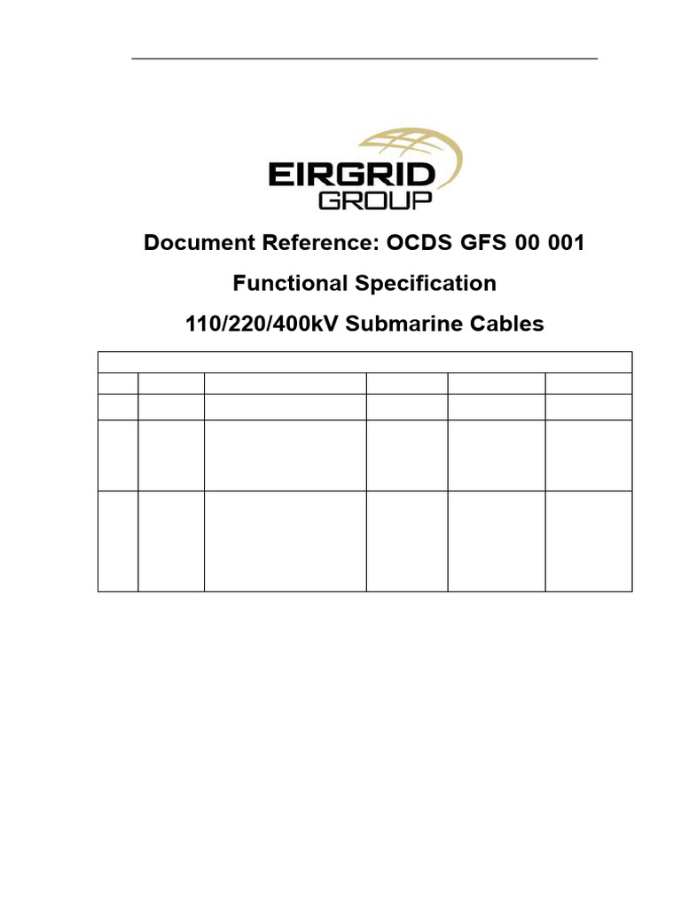 OCDS GFS 00 001 R2 Submarine Cables Functional Specification | PDF ...