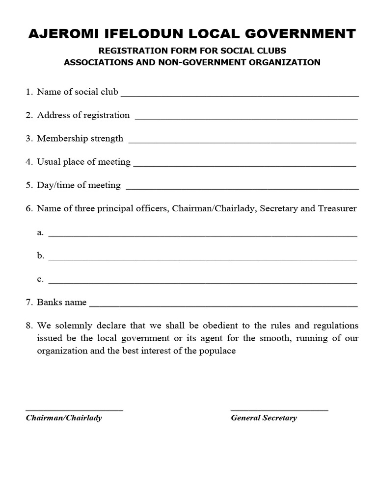 LOCAL GOVERNMENT registration (form) | PDF