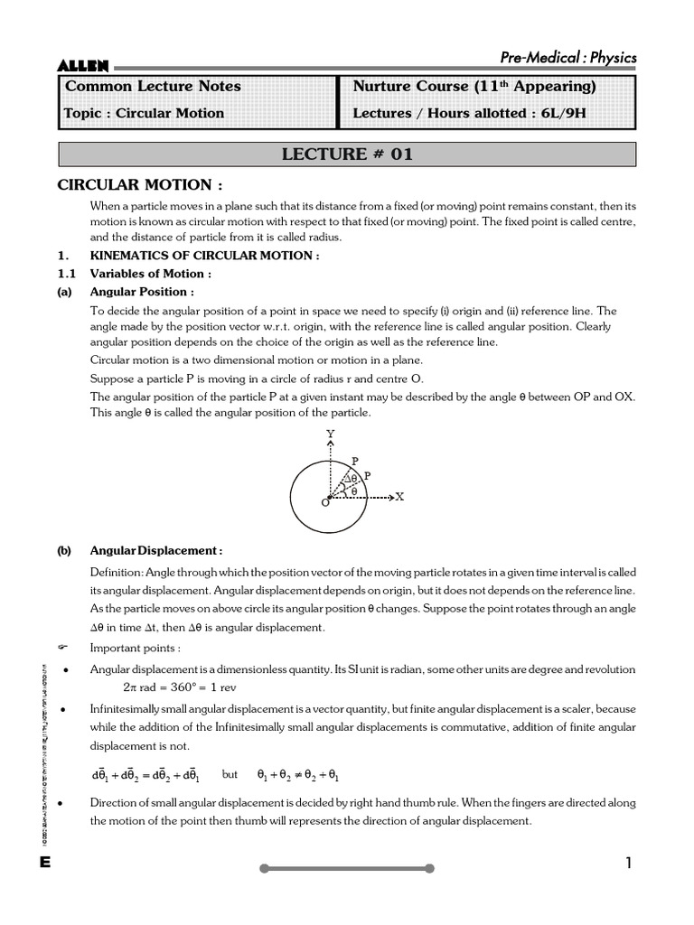 Circular motion | PDF | Acceleration | Velocity