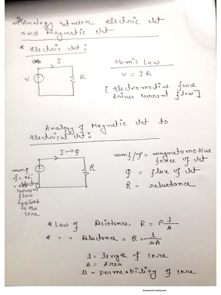 Analogy Between Electric Circuit and Magnetic Circuit | PDF