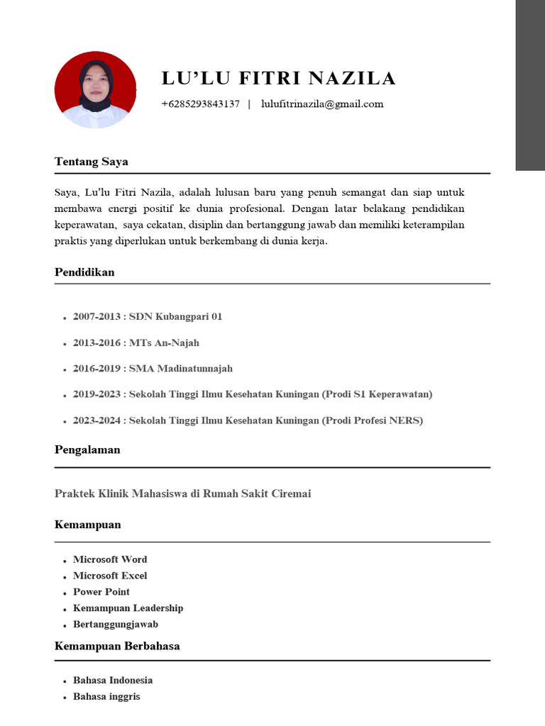 CV Lu'lu Fitri Nazila | PDF