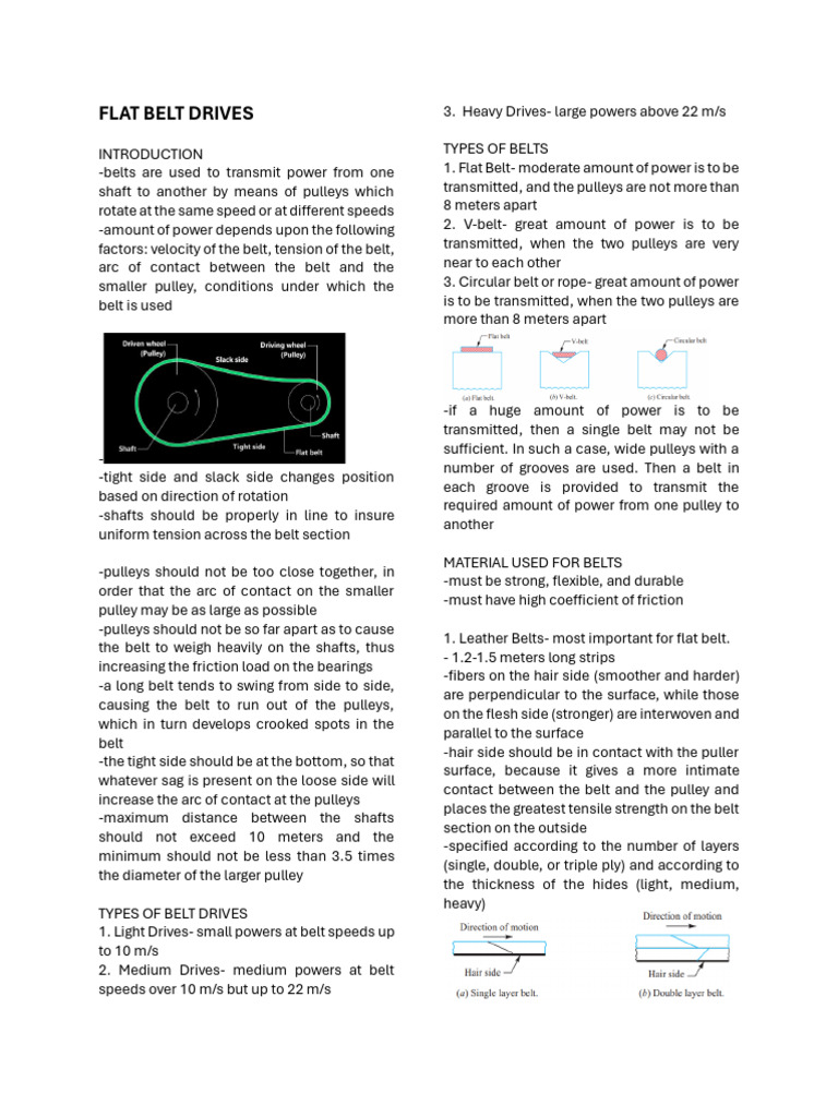 ME151P 3 Notes | PDF | Belt (Mechanical) | Rope