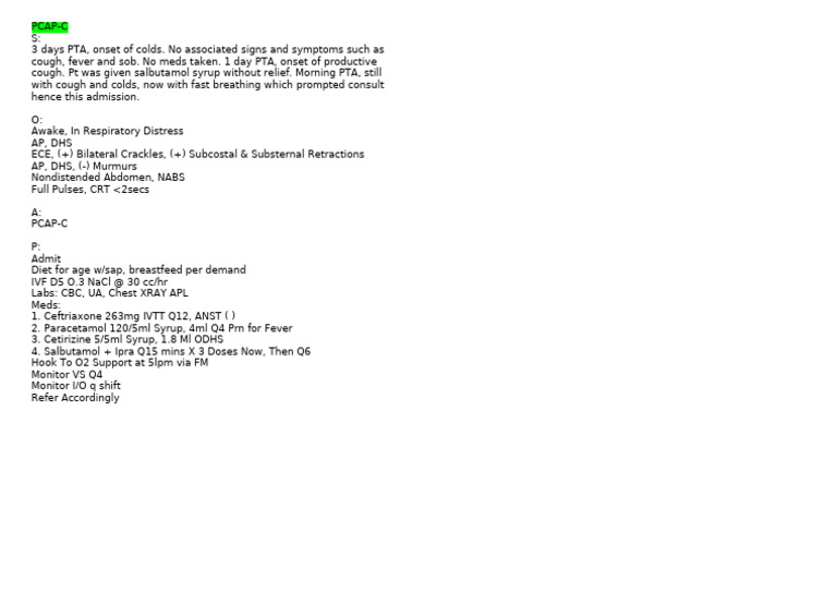 Admitting Orders Templates | PDF