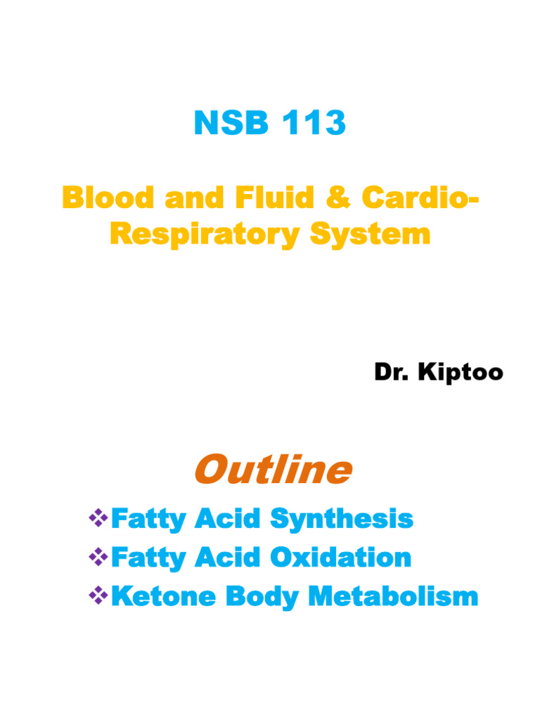 NSB 113 - Blood & Body Fluids & Cardio-Respiratory System | PDF | Fatty ...