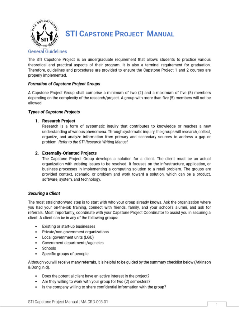 MA CRD 003 01 STI Capstone Project Manual | PDF | Typefaces | Data