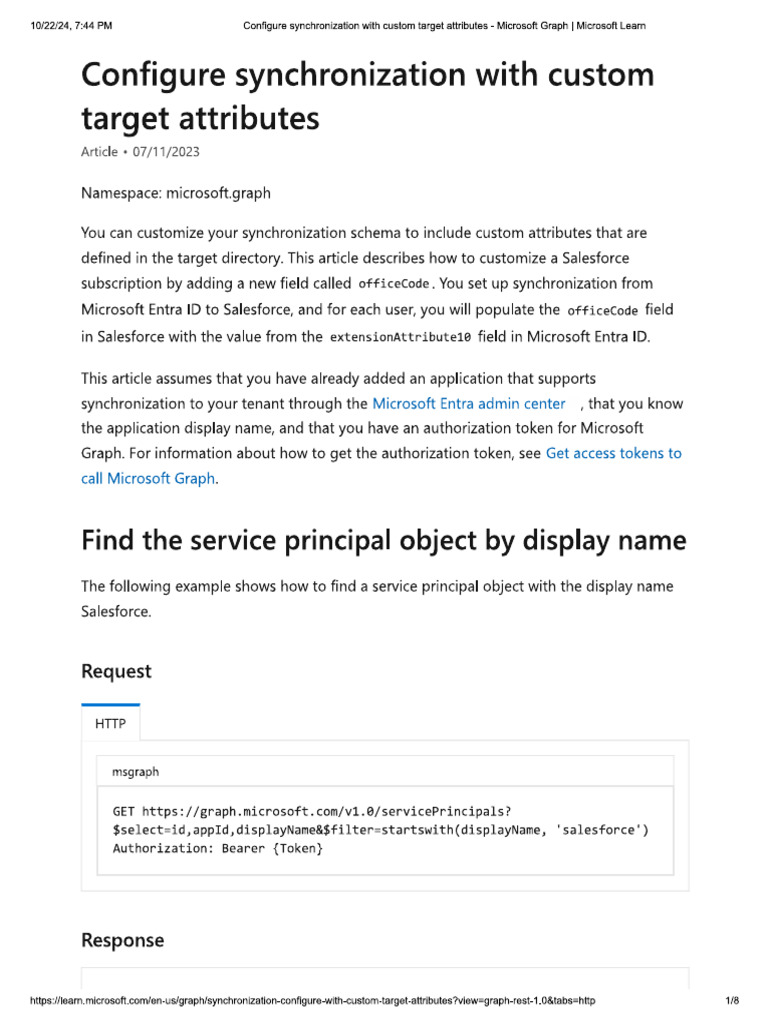 Configure Synchronization With Custom Target Attributes | PDF