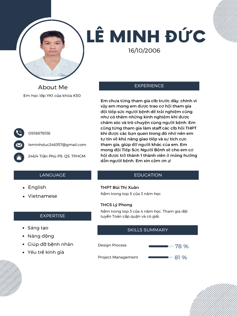 Hướng Dẫn Người Bệnh, Truyền Thông - Sự Kiện, Tài Chính - Nhân Sự - Lê Minh Đức - 2453010855 ...