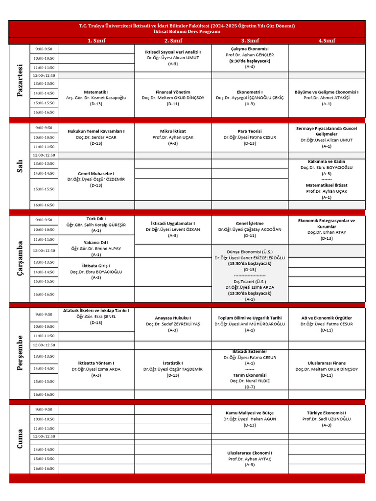 Iktisat Ders Programi | PDF