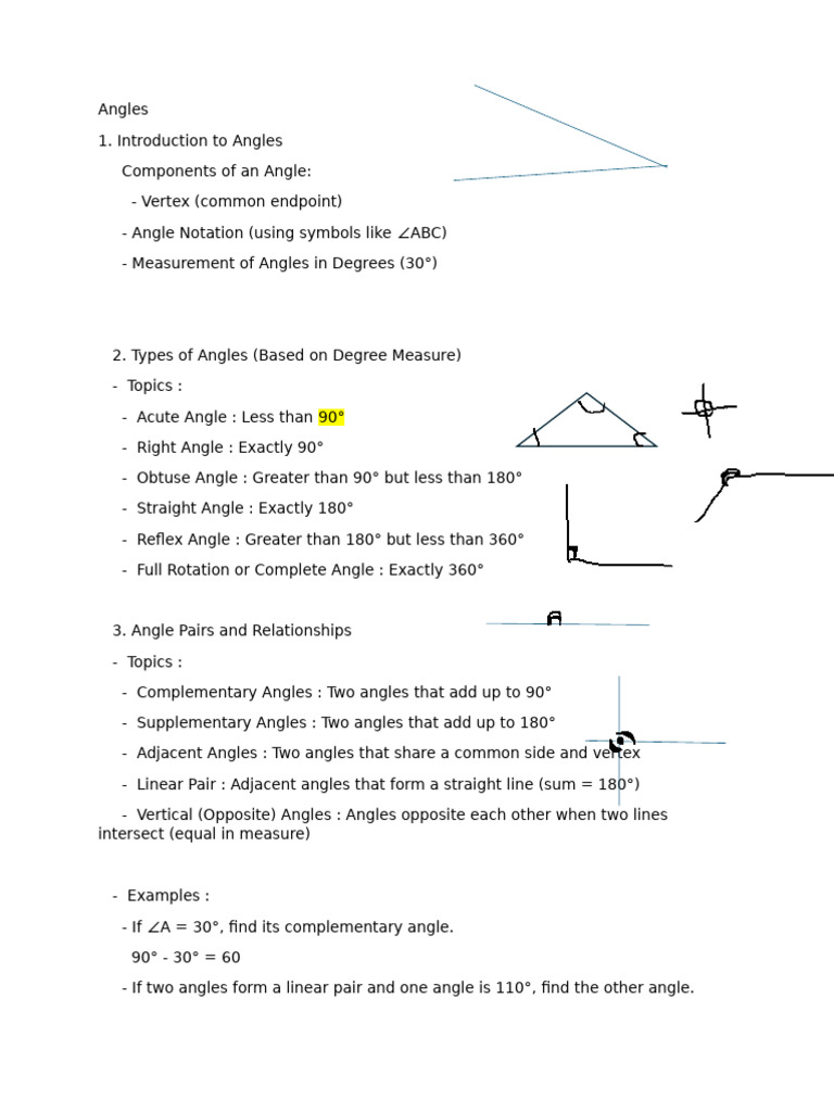 Angles | PDF | Angle | Cartesian Coordinate System