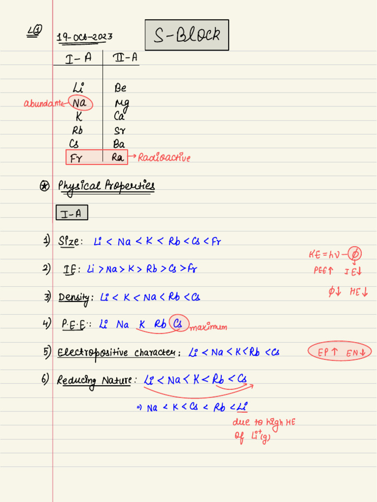 Physical: S-Block | PDF | Sodium Carbonate | Physical Chemistry
