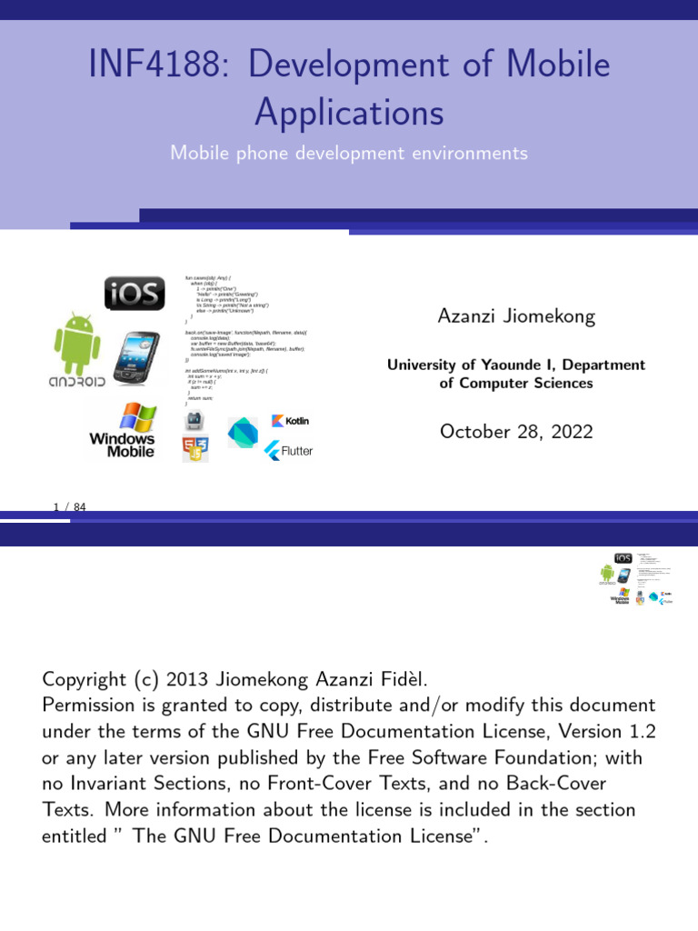 2 MobileDevEnvironment | PDF | Ios | Swift (Programming Language)