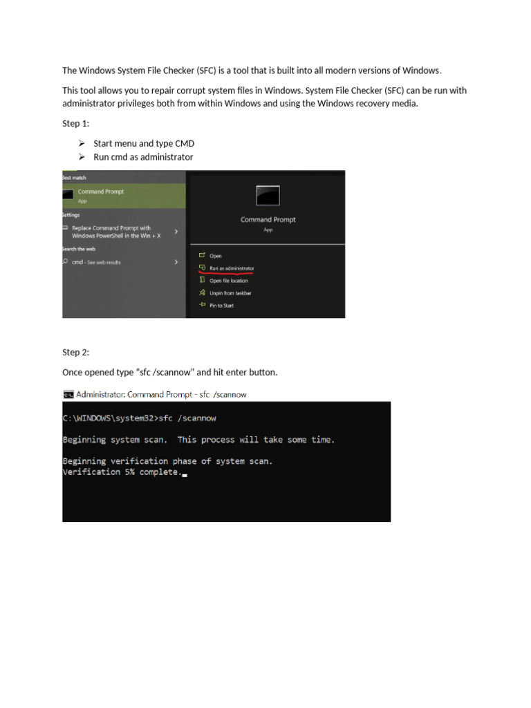 The Windows System File Checker | PDF