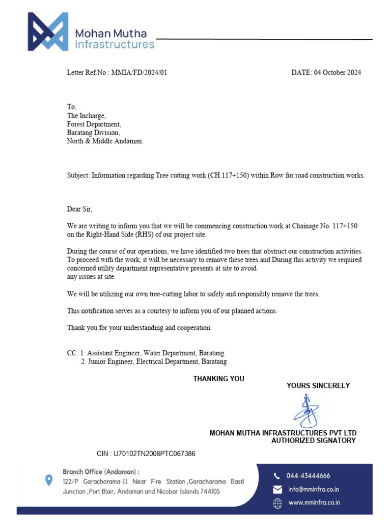 Tree Removal Letter-Officials (04-10-2024) | PDF