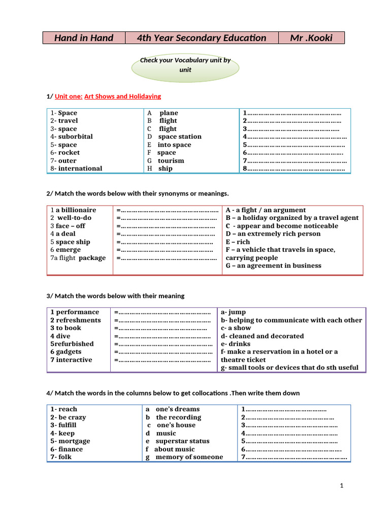 bac-synonyms-and-definitions-units-1-and-2 | PDF | Linguistics