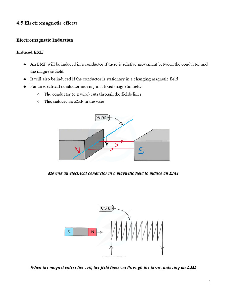 O-Level Chapter 4 Part 2 (Electromagnetic Effects) | PDF | Transformer | Electromagnetic Induction