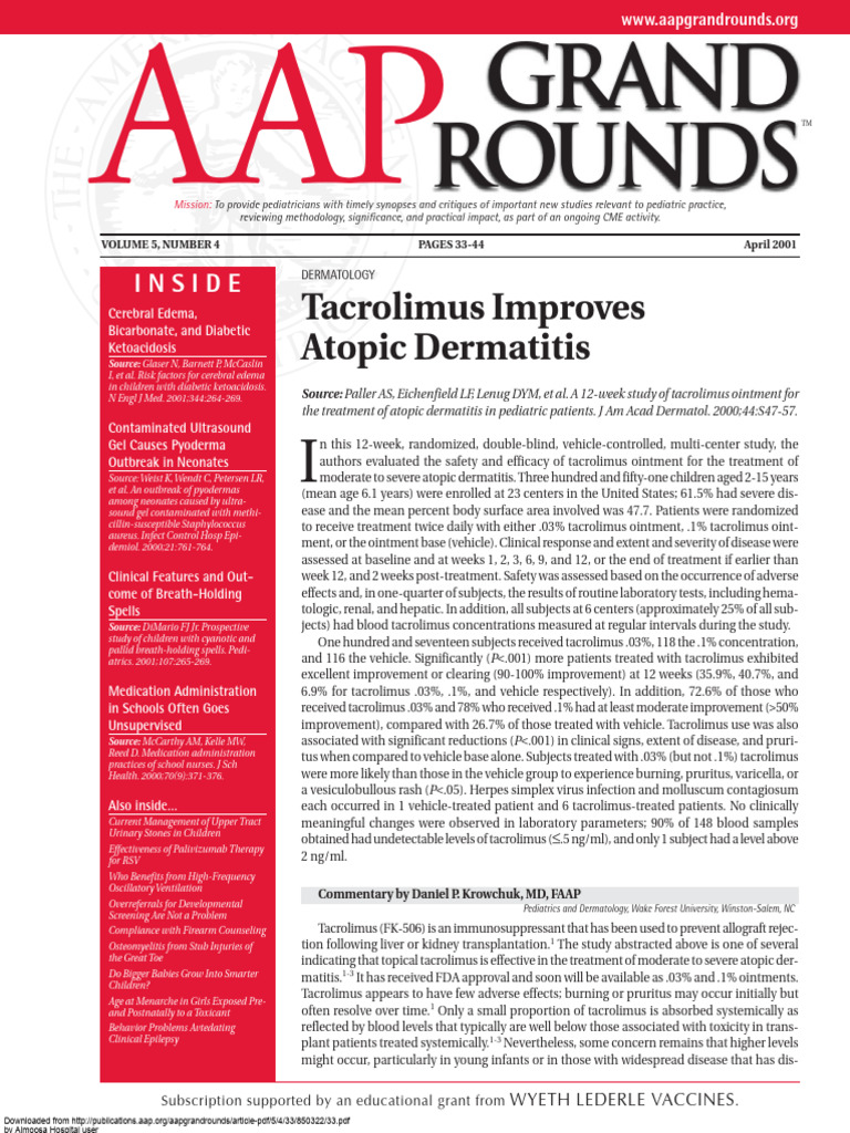 Grand Rounds April 2001 | PDF | Health Sciences | Diseases And Disorders