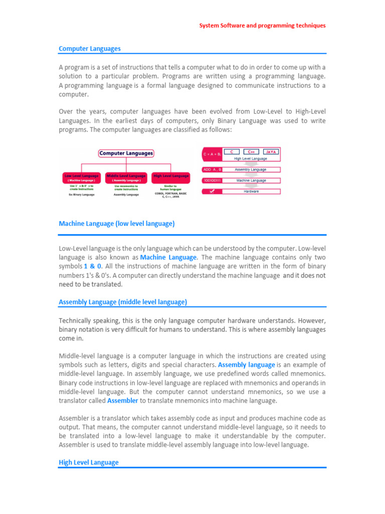 Cs - Unit 1 Notes Software | PDF | Assembly Language | Operating System