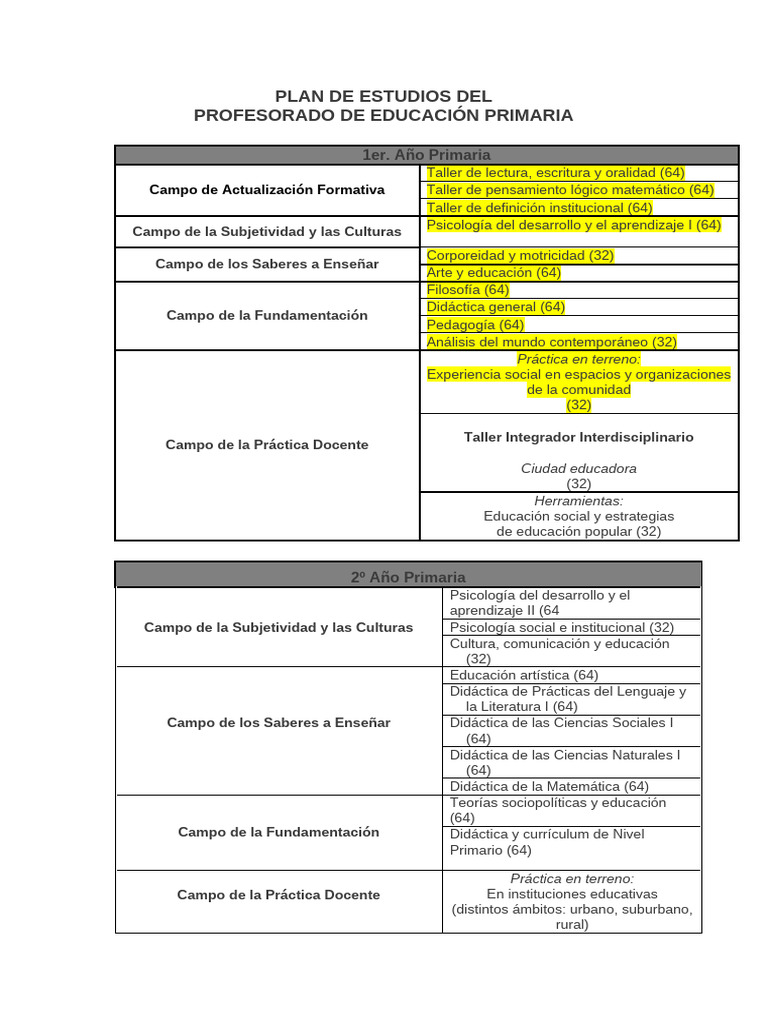 PLAN de Estudio de Edicacion Primaria | PDF | Maestros | Plan de estudios