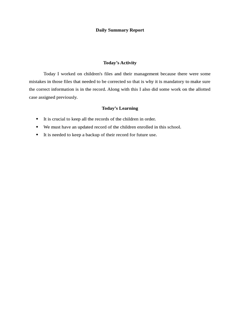 2. Daily Summary Report () | PDF