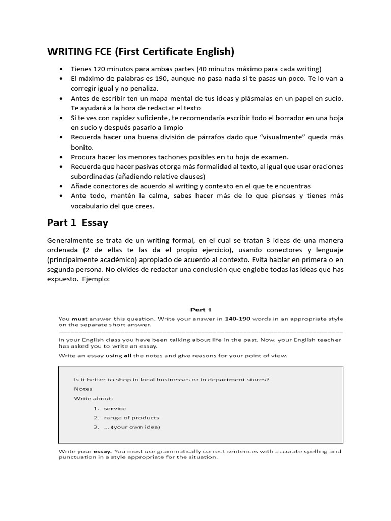 Writing B2 First Cambridge | PDF
