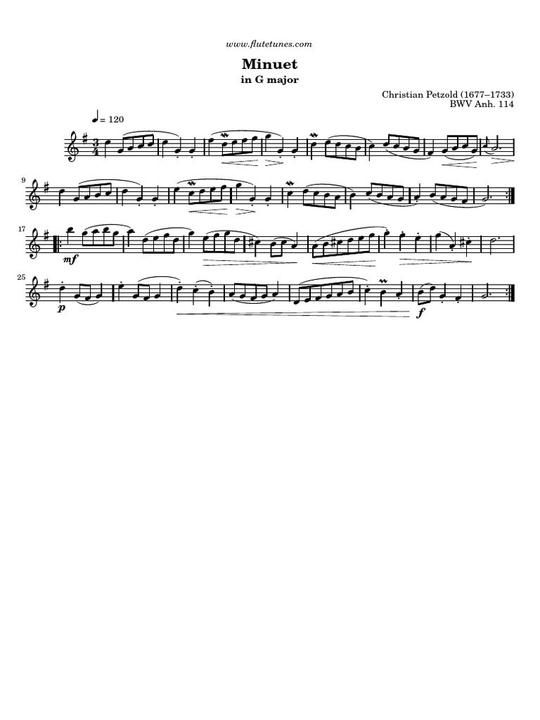 Bach Minuet in G Major | PDF