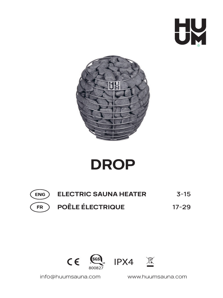 Huum Drop manual Sauna | PDF | Building Insulation | Electric Heating