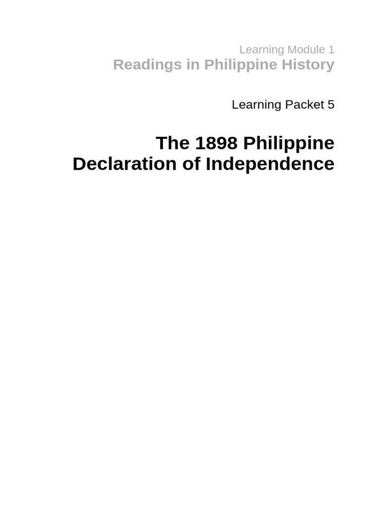 LP5 The 1898 Philippine Declaration of Independence NGEC0113 | PDF | Philippines