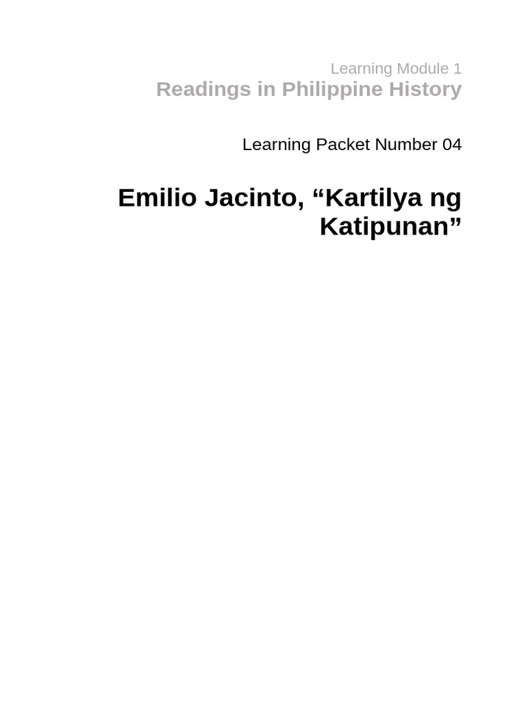 LP4 Emilio Jacinto Kartilya NG Katipunan | PDF | Nonverbal Communication | Human Communication