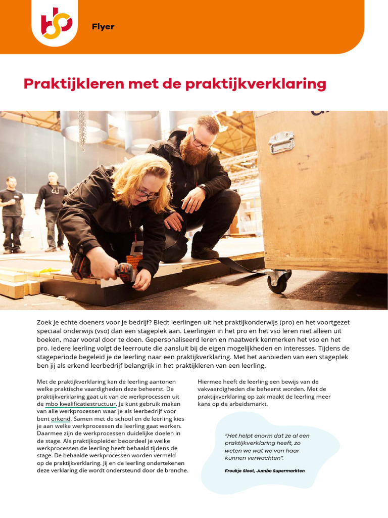 Flyer Praktijkleren Met de Praktijkverklaring | PDF
