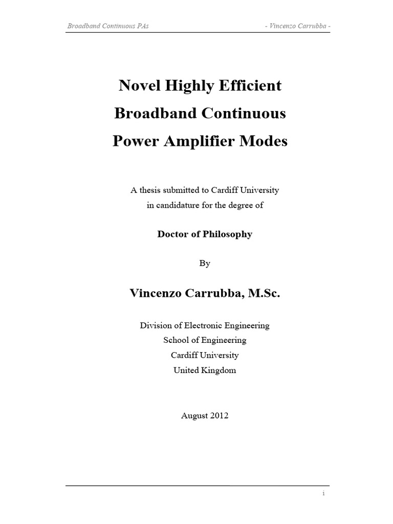 Novel Highly Efficient Broadband Continuous Power Amplifier Modes | PDF ...
