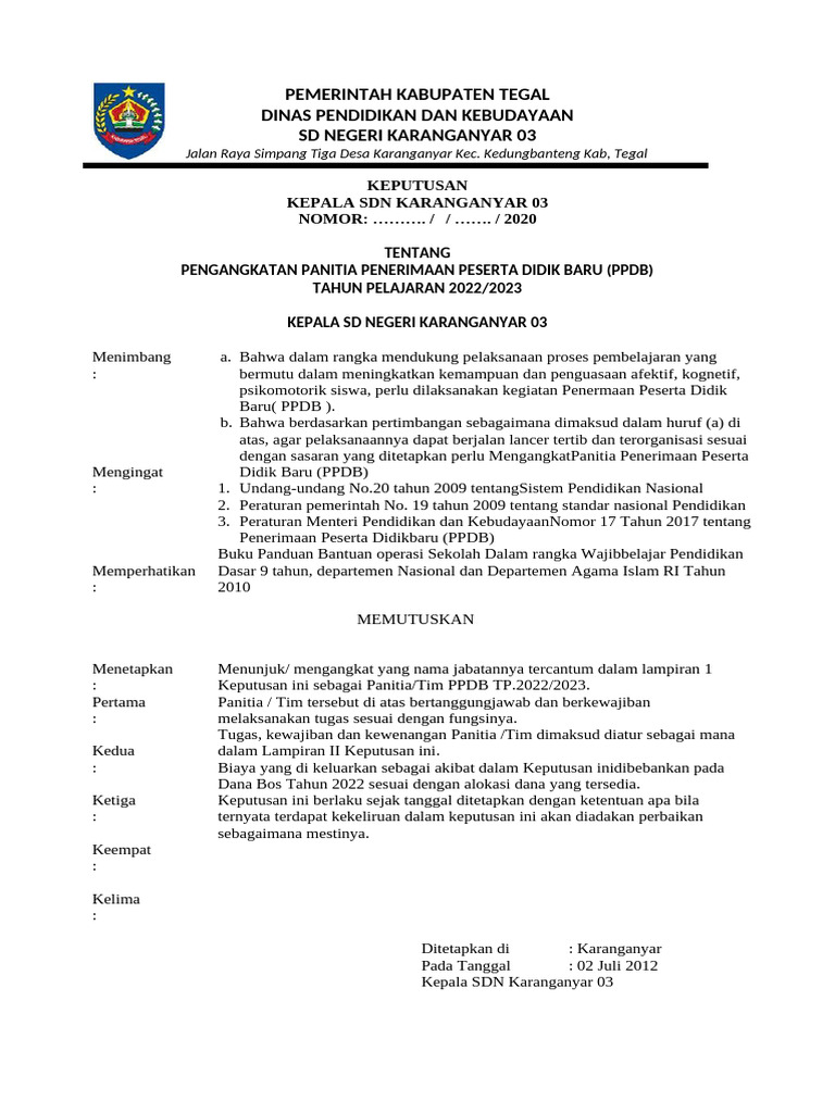 SK PPDB 2022-2023 | PDF