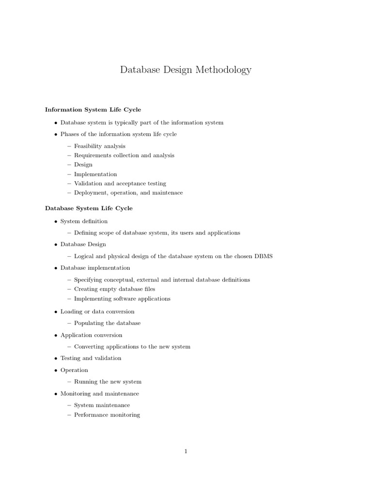 Lectures 2014 Handout3 DatabaseDesignMethodology | PDF | Databases | Data Model