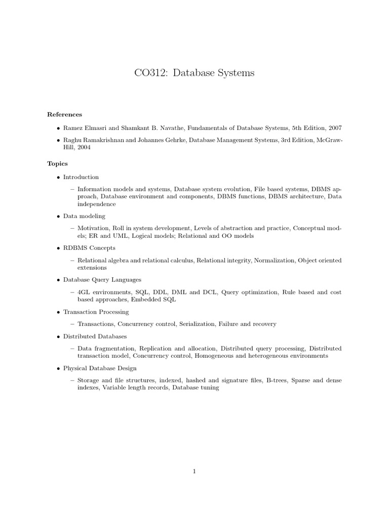 Lectures 2014 Handout1 Introduction | PDF | Databases | Conceptual Model