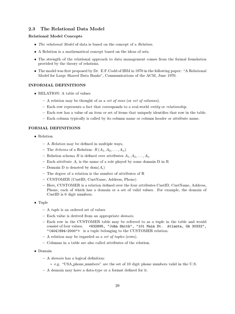Lectures 2014 Handout5 RelationalModel | PDF | Relational Model | Relational Database