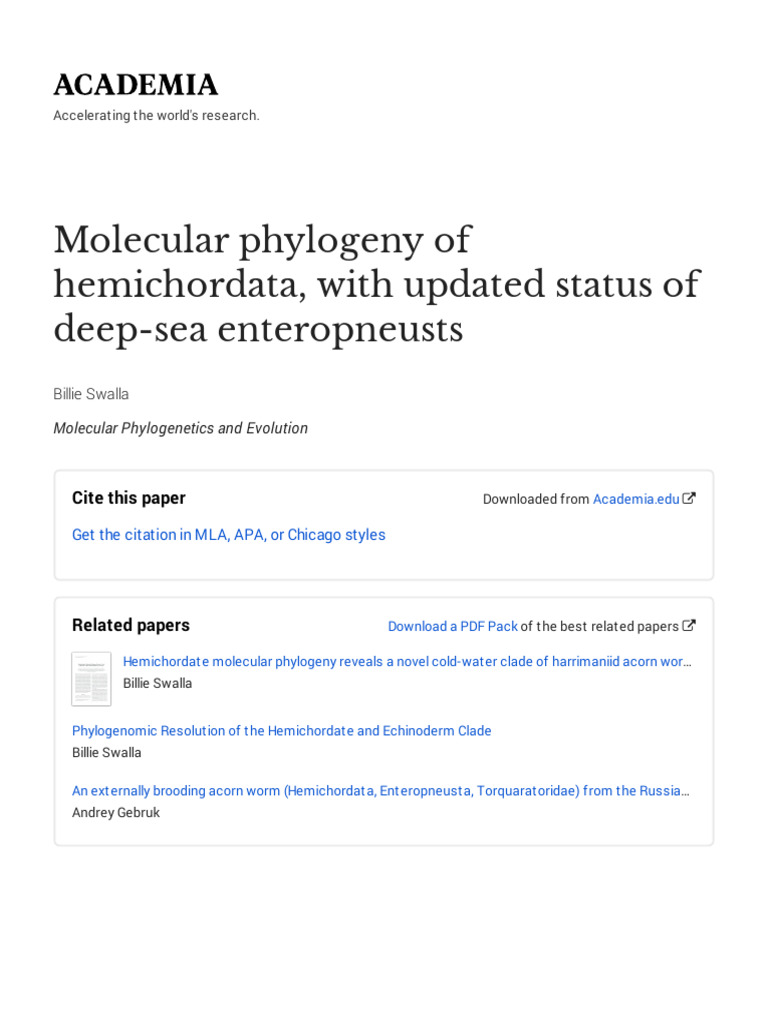 Zoover Jurnal Hemichordata | PDF