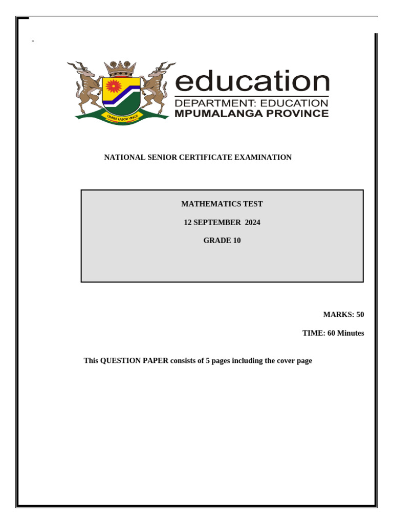 Grade 10 Question Paper Ed | PDF | Interest | Interest Rates