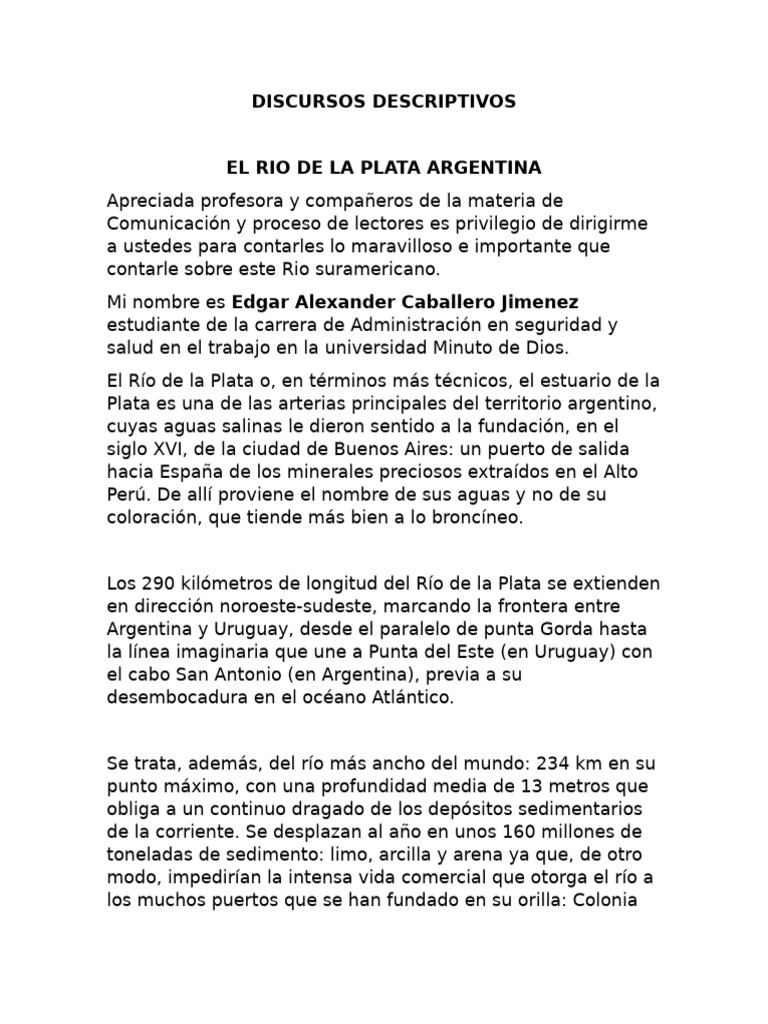 Discursos Descriptivos 1 | PDF