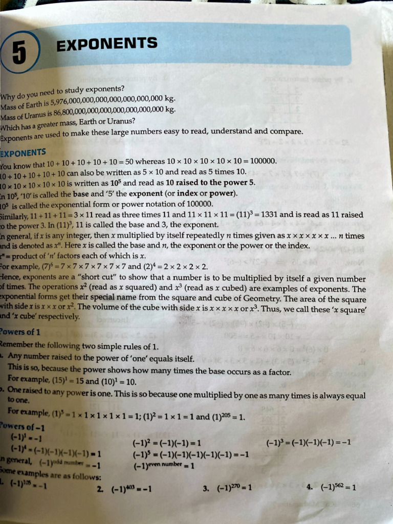 Understanding Exponents In Mathematics Pdf Teaching Methods