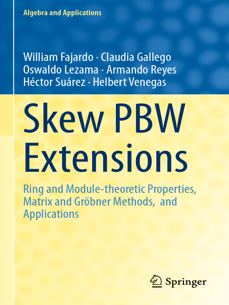 2020 Skew PBW Extensions | PDF | Ring (Mathematics) | Algebraic Geometry