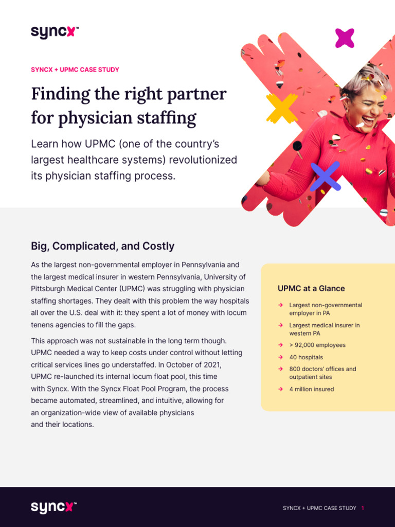 Syncx UPMC CaseStudy Long FA | PDF | Health Care