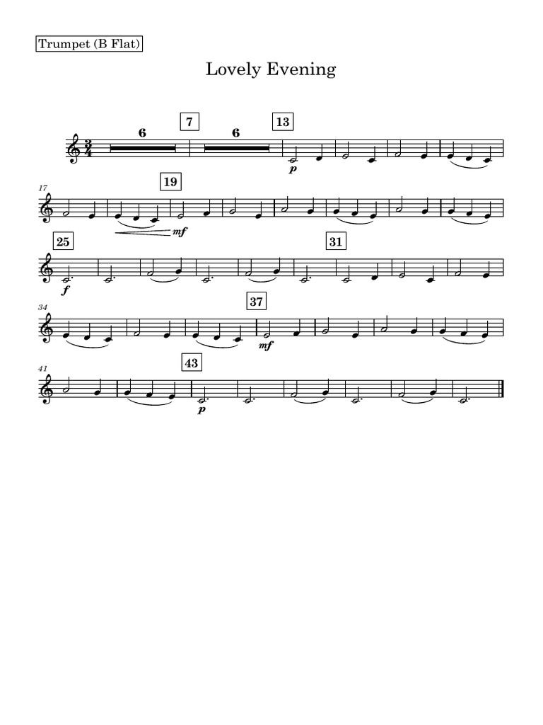 Lovely Evening - 01. Trumpet (B Flat) | PDF