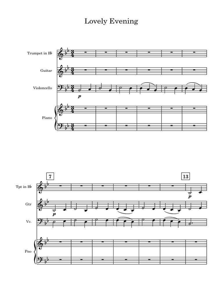 Lovely Evening - 01. Full Score | PDF | Box Zithers | String Instruments