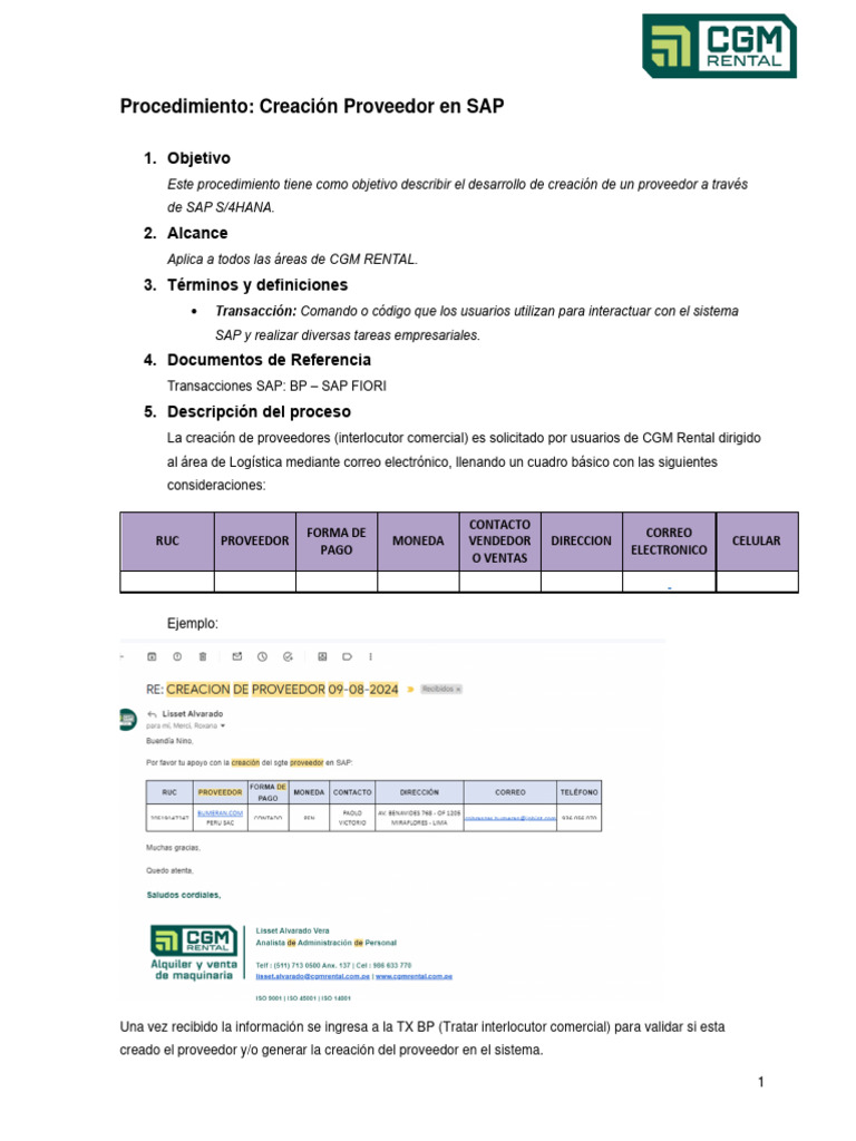 Creación de Proveedor en SAP S/4HANA | PDF