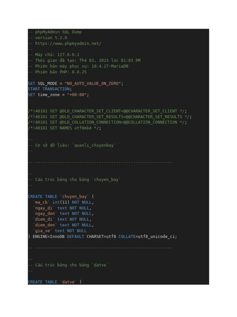 phpMyAdmin SQL Dump | PDF phpMyAdmin SQL Dump | PDF